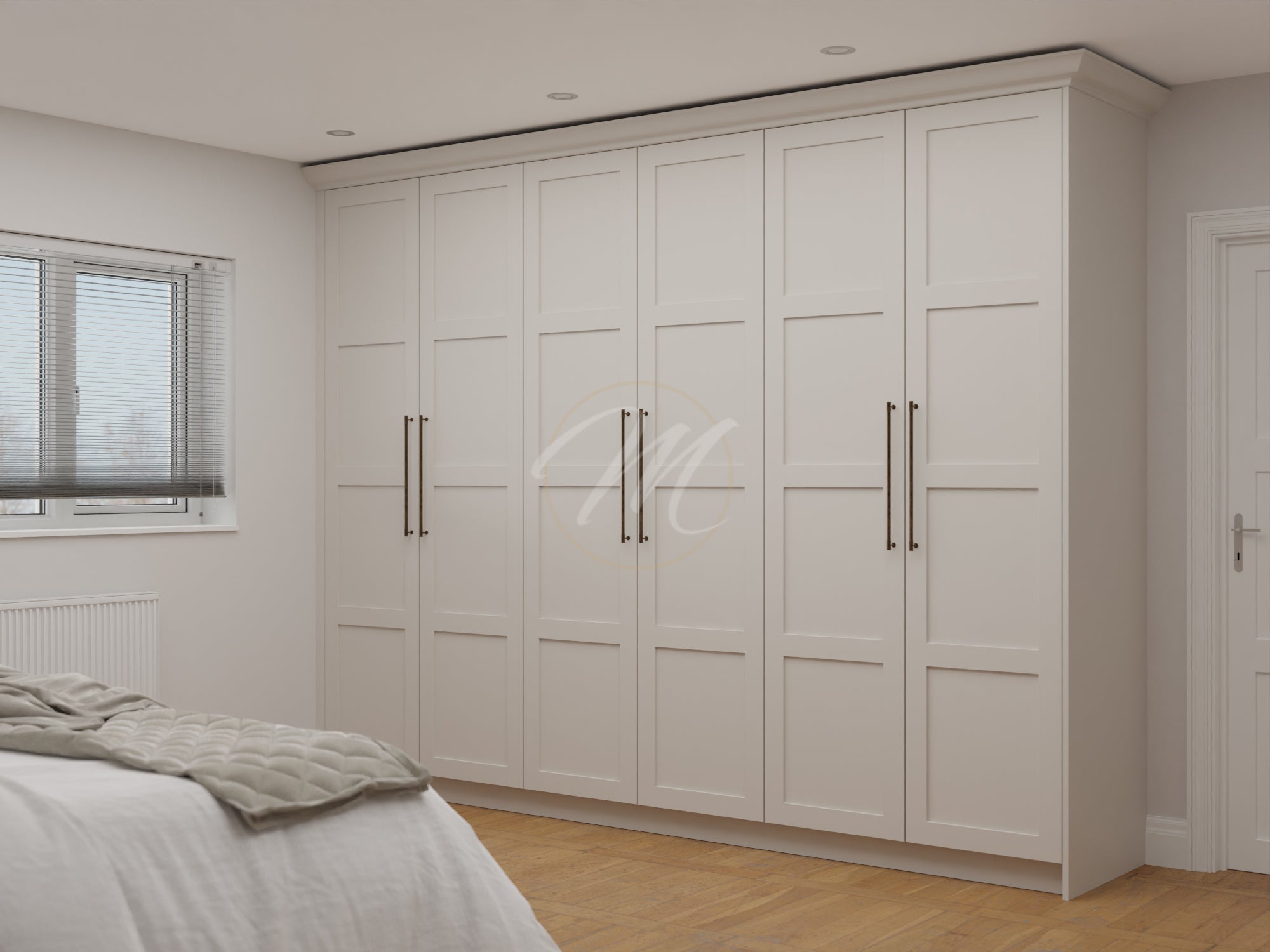 White wooden wardrobe doors store